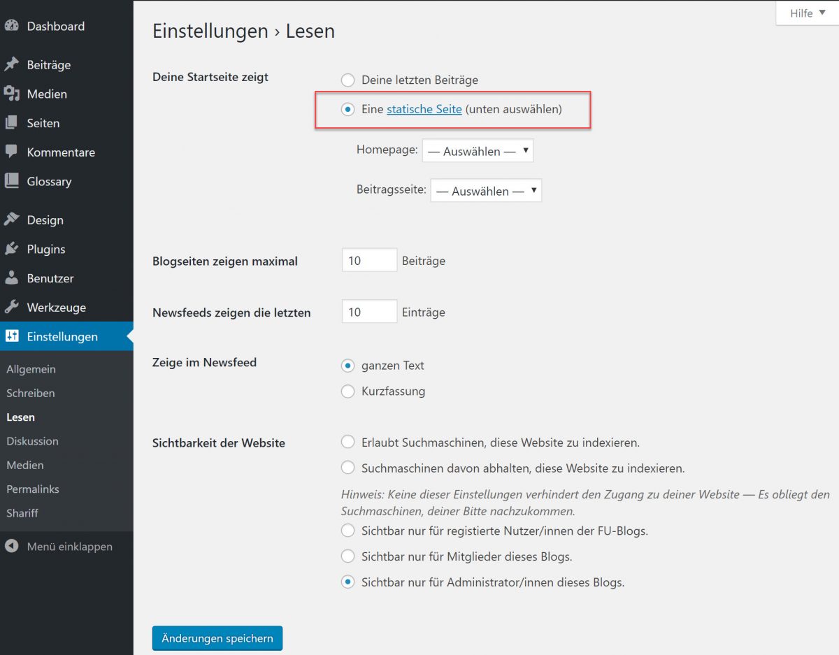 Schreiben: Statische Homepage – Blogschulung
